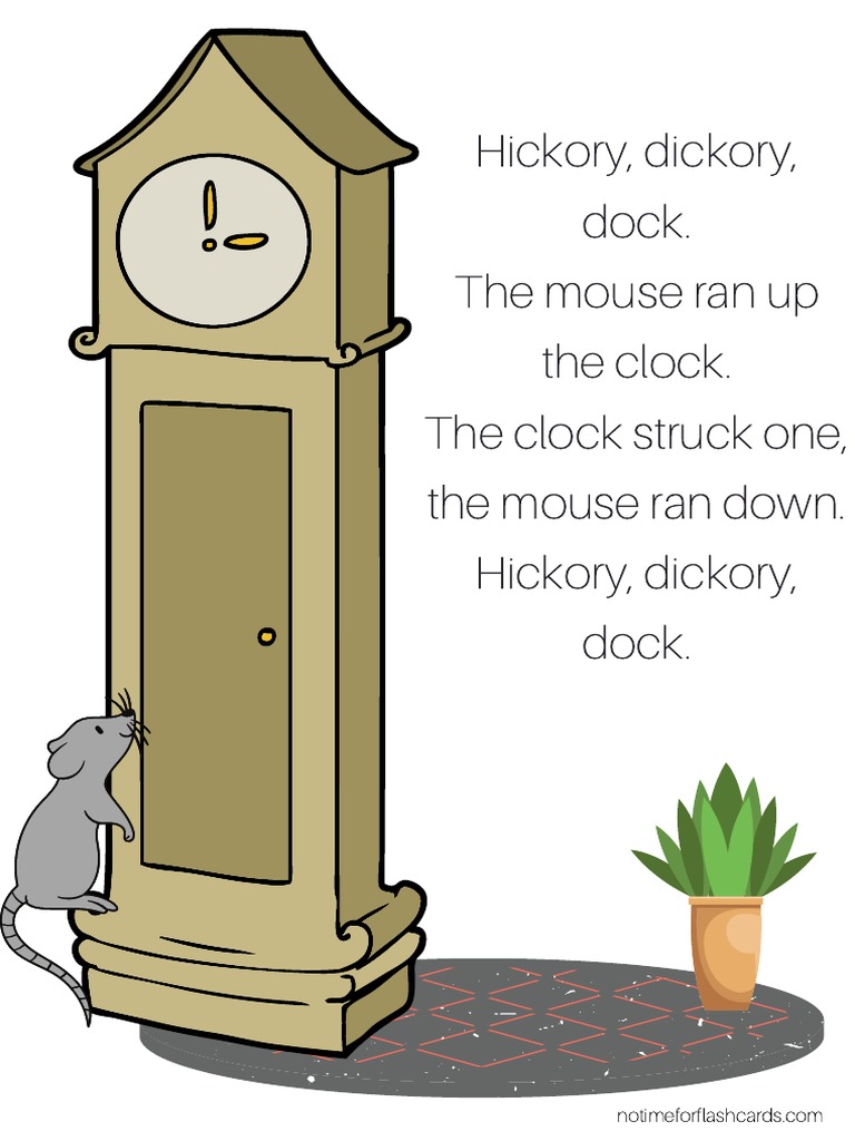 No Time For Flash Cards Nursery Rhyme Hickory Dickory Dock Lesson Plan