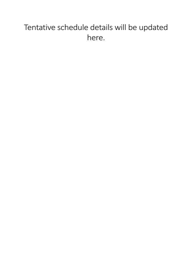Tentative Schedule PDF | PDF