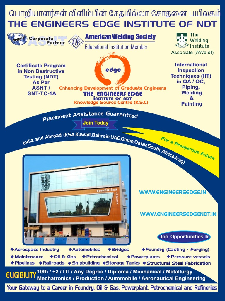 The Engineers EDGE Cbe - Brochure-2.0 | PDF | Nondestructive Testing ...