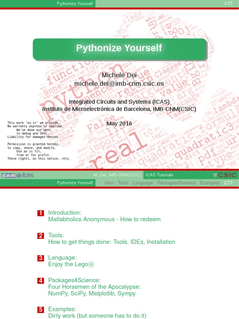Pythonize Yourself Pdf Python Programming Language Boolean Data Type