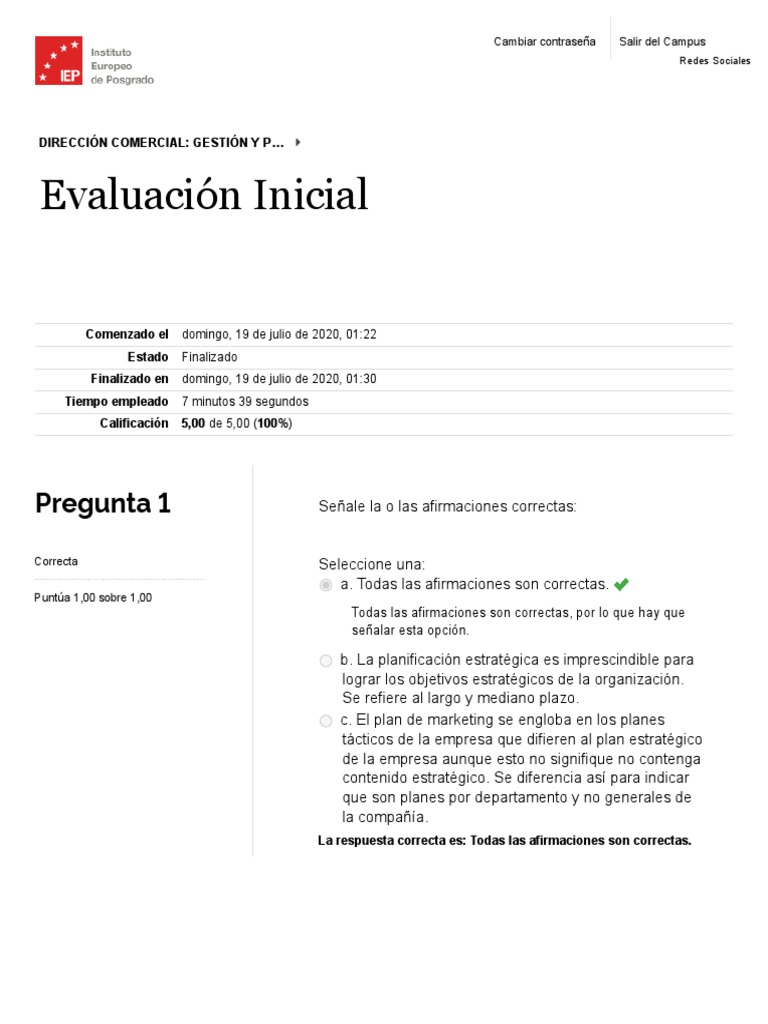 Evaluación Inicial | PDF | Marketing | Business