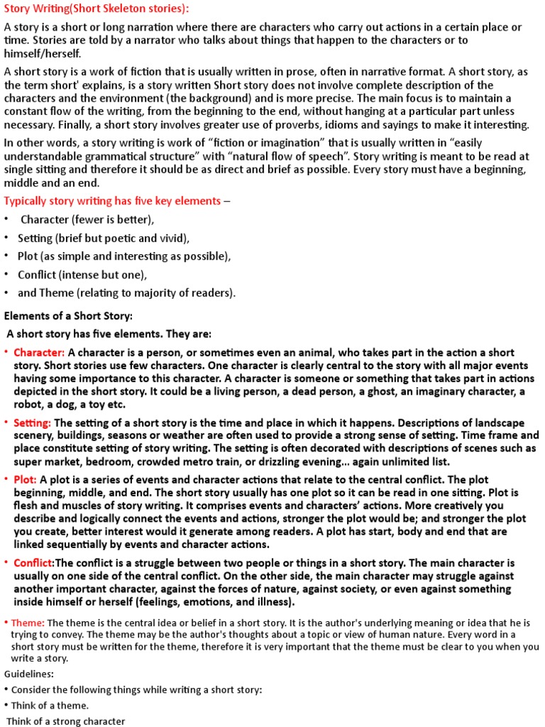 Short Skeleton Stories | PDF | Plot (Narrative) | Narration