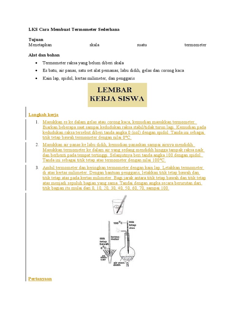 LKS Cara Membuat Termometer Sederhana 7 | PDF