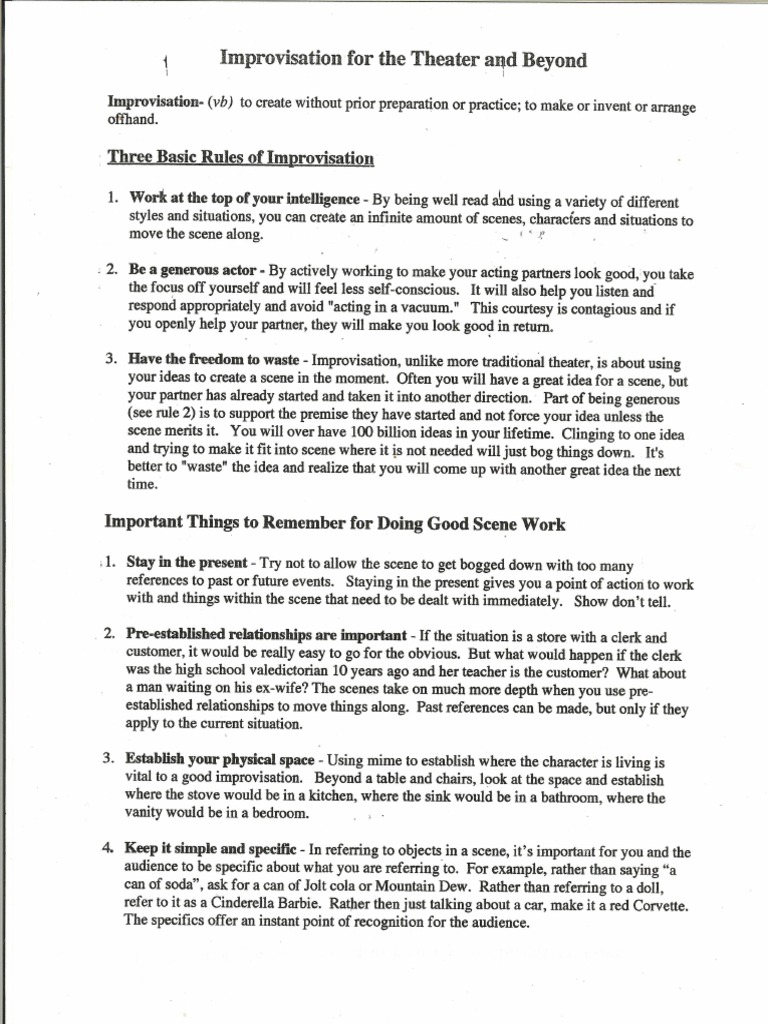 Improv Rules | PDF