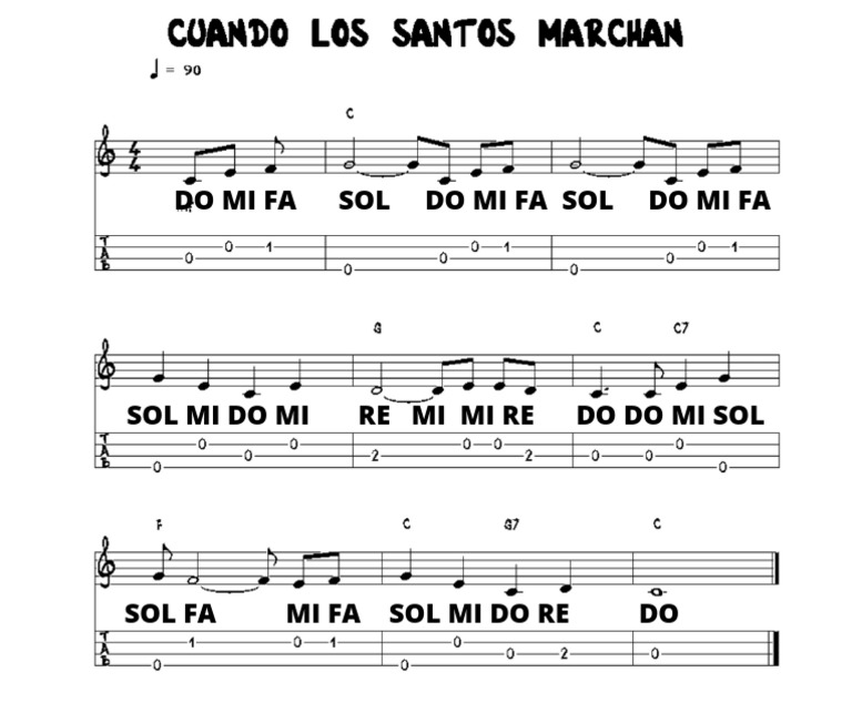 Cuando Los Santos Marchen Ya, Ukulele | PDF