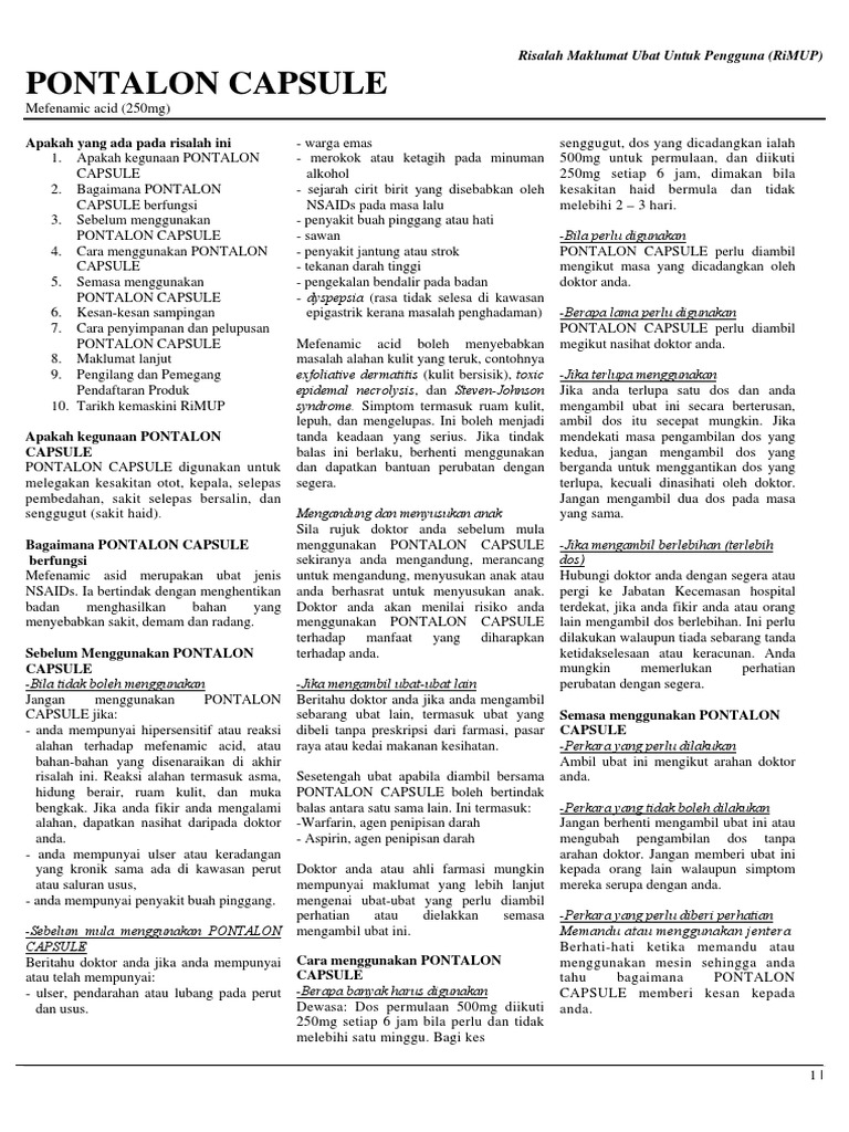 Pontalon Capsule Mefenamic Acid Y.S.P INDUSTRIES M SDN BHD 19feb2016 BM ...