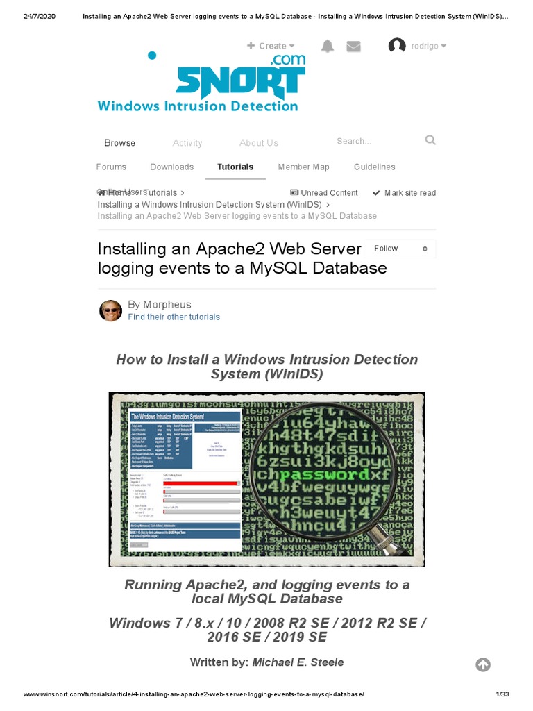 Installing An Apache2 Web Server Logging Events To A Mysql Database | PDF | Apache Http Server ...