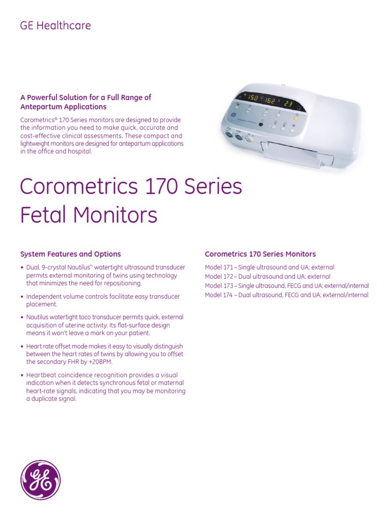 Monitor Fetal Ge Corometrics Series 170 | PDF | Mains Electricity ...