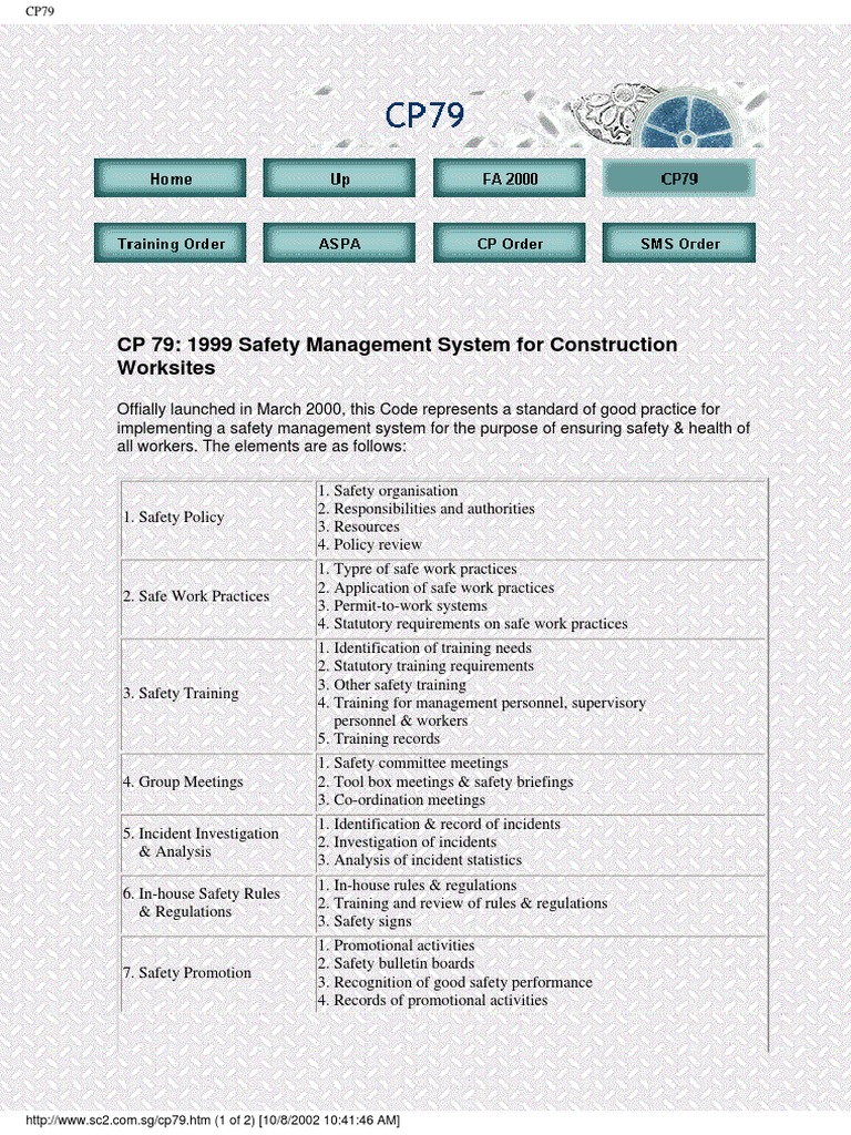 SMS-Singapore CP79 WSHMS System Elements PDF | PDF | Occupational ...