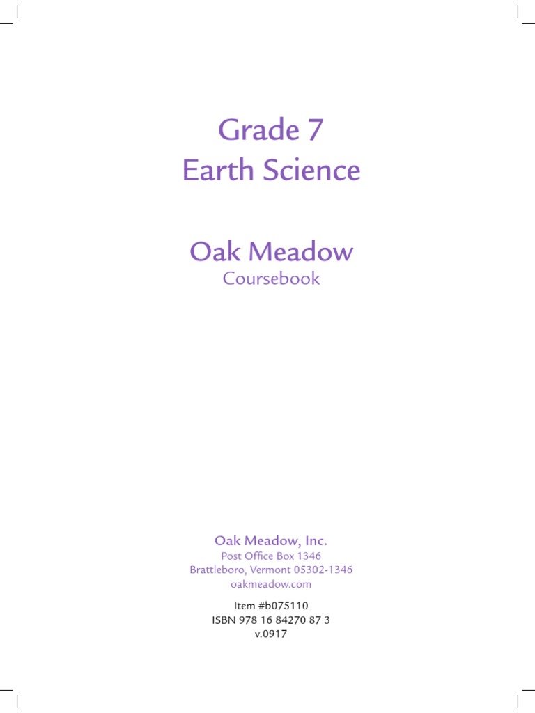 Grade 7 Earth Science: Oak Meadow | PDF | Structure Of The Earth | Rock ...