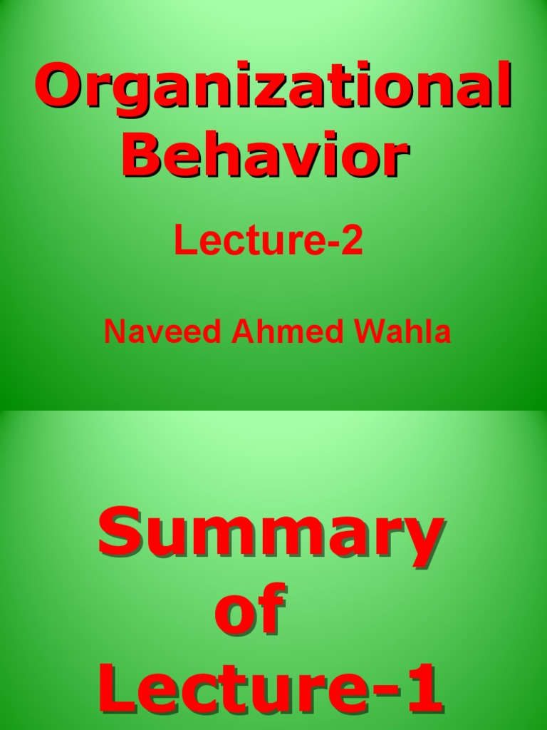 2 Developing An Organization Behaviour (OB) Model | PDF ...
