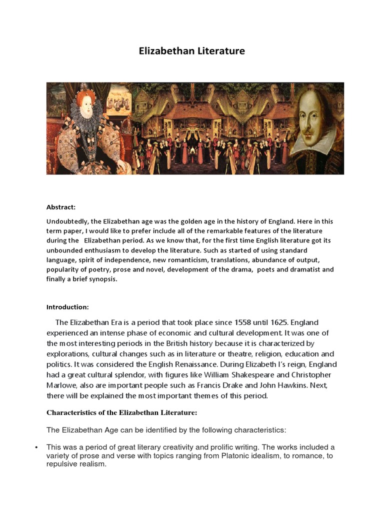 Elizabethan Literature 1 | PDF | William Shakespeare | Tragedy