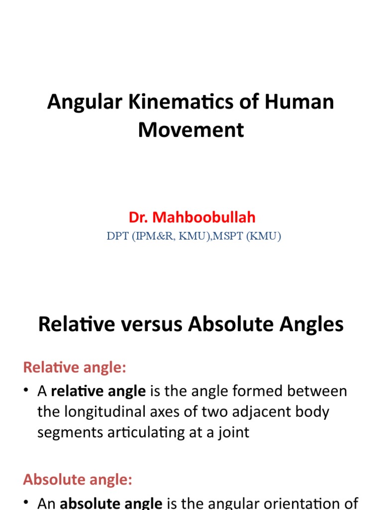 Angular Kinematics in Human Movement | PDF | Rotation Around A Fixed ...