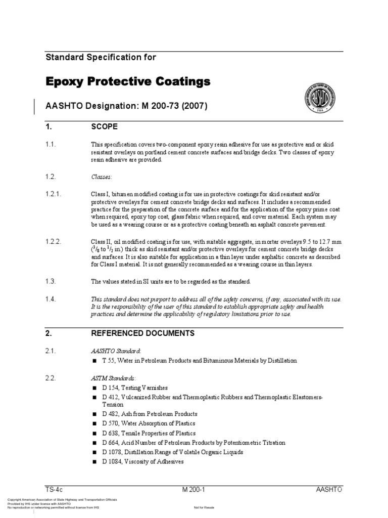 Epoxy Protective Coatings: Standard Specification For | PDF | Epoxy | Sheet Metal