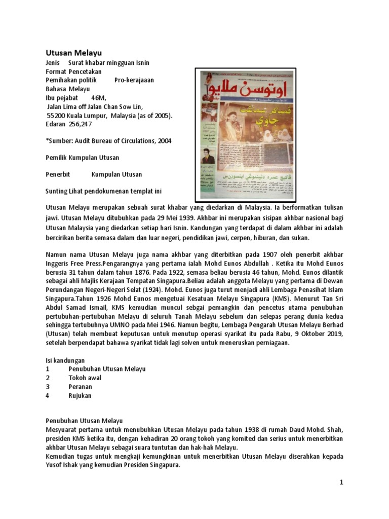 Utusan Melayu | PDF