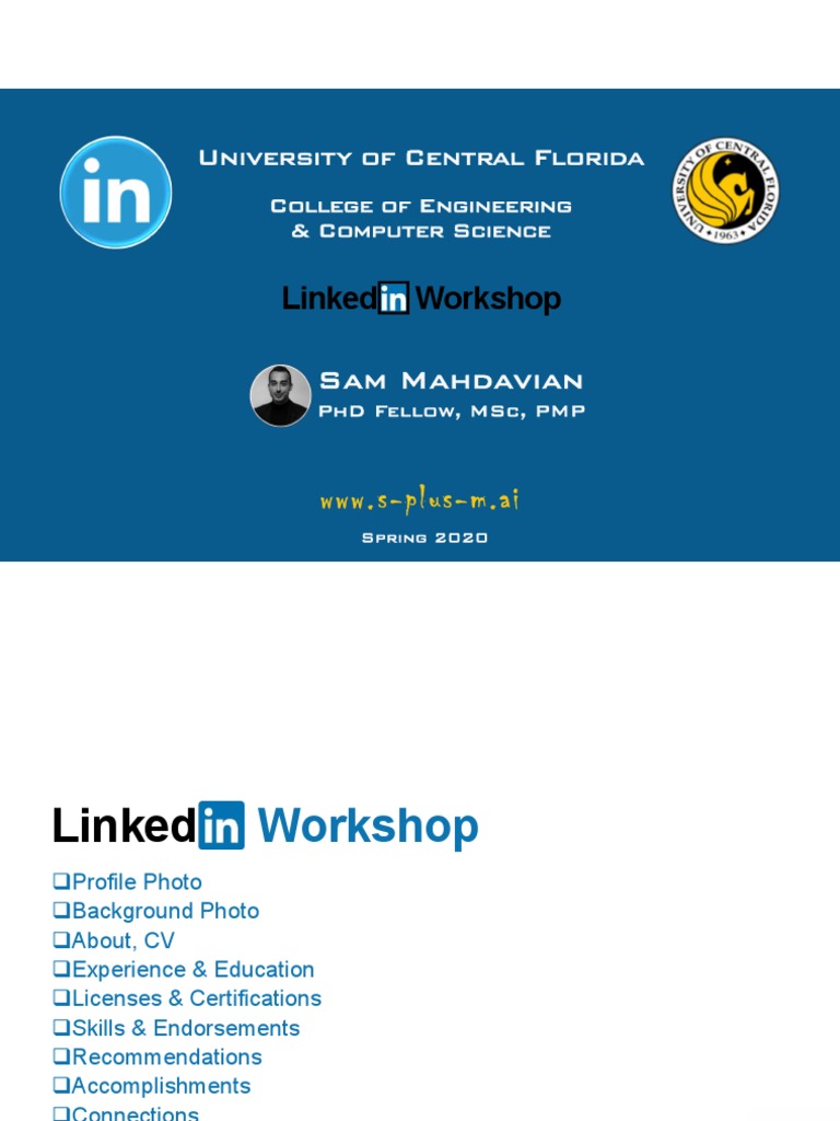 Linkedin Workshop Pdf Linked In Recruitment