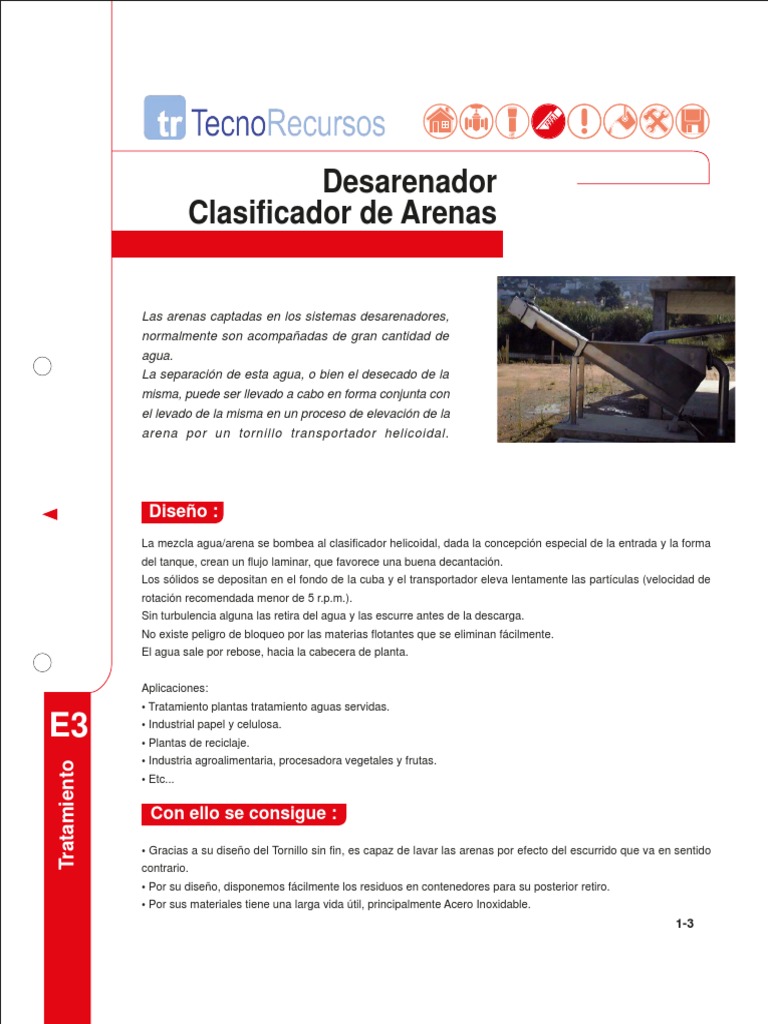 TR - JCA Clasificador Arenas | PDF | Tornillo | Acero