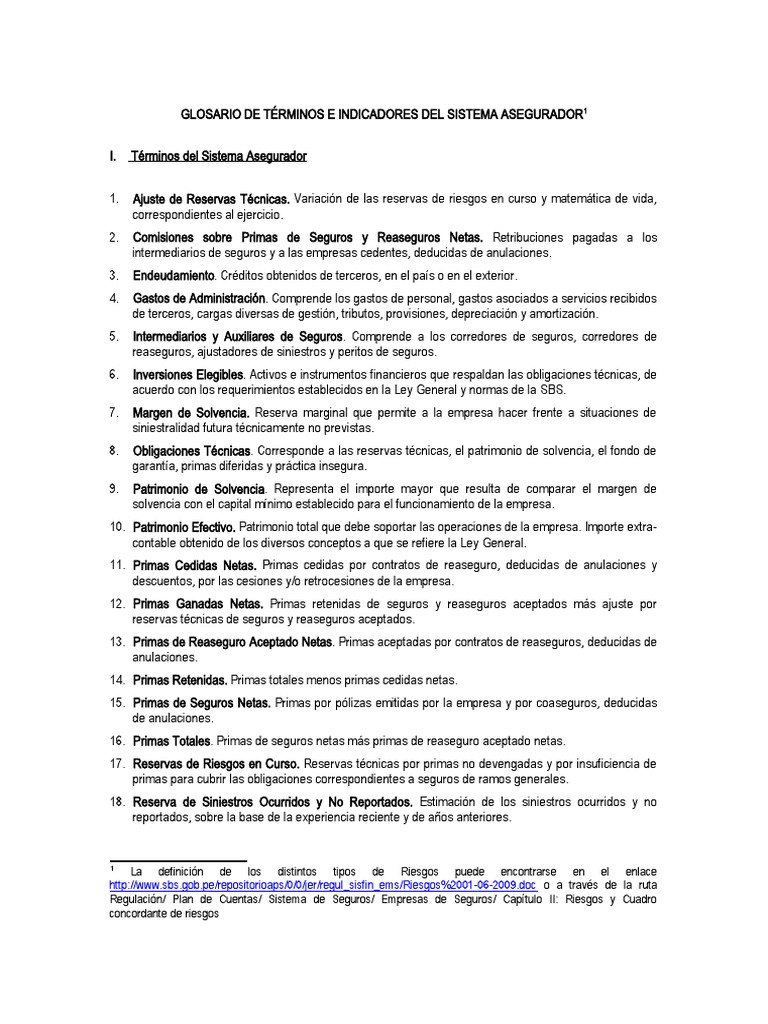Glosario Seguros (Mayo2010) | PDF | Reaseguro | Seguro
