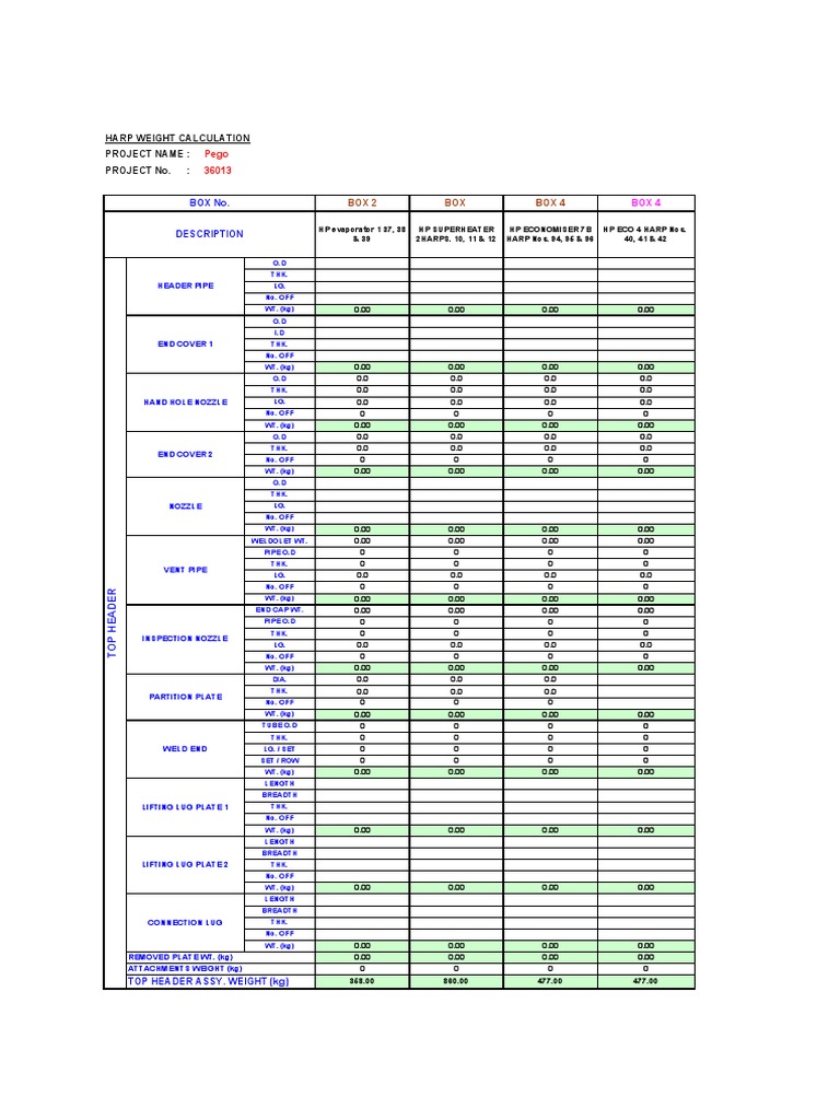 36013-Pego Harp Weight Calculation | PDF | Mechanical Engineering ...
