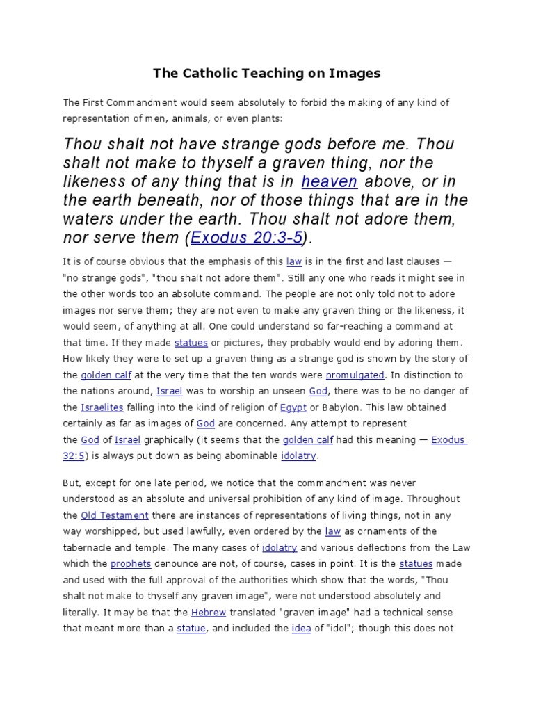 Catholic Teaching on Sacred Images | PDF | Icon | Idolatry