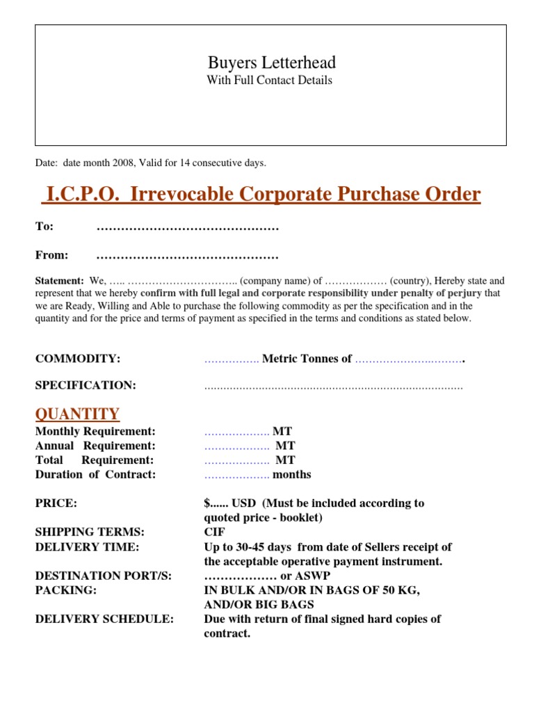 Icpo Sample - Apait PDF | PDF | Letter Of Credit | Banking