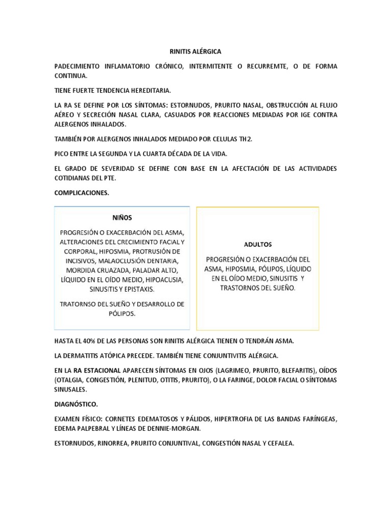 Rinitis y Sinusitis PDF | PDF | Alergia | Asma