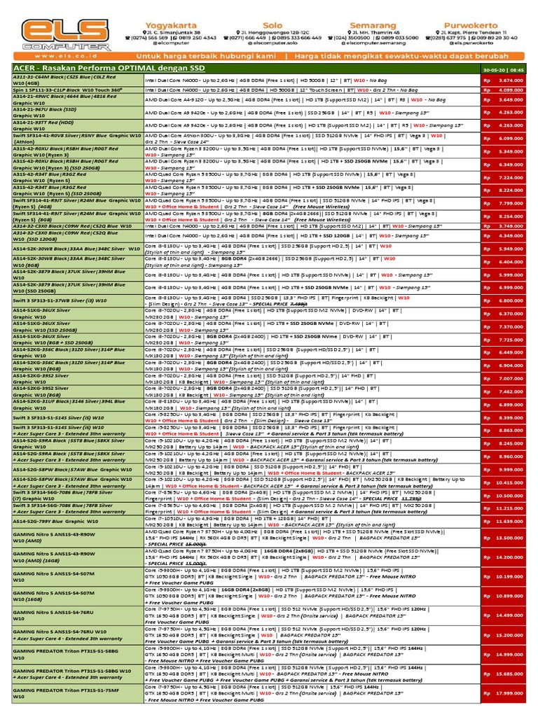 ELS 30 Mei 2020-1 PDF | PDF | Advanced Micro Devices | Office Equipment