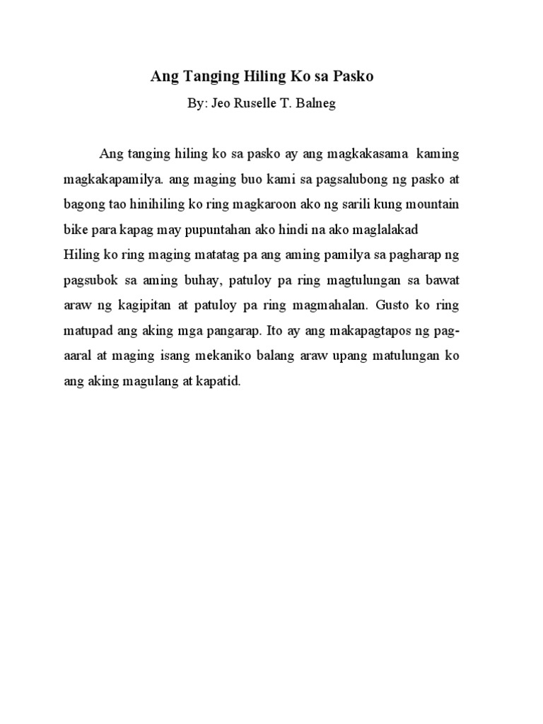 Ang Tanging Hiling Ko Sa Pasko | PDF