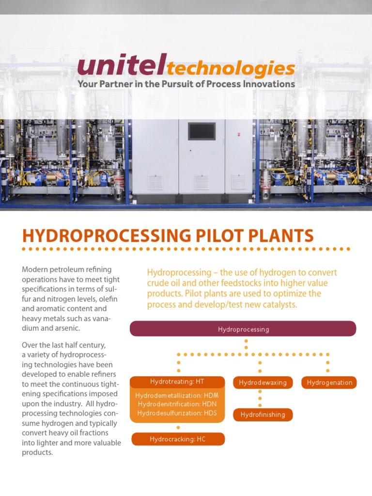 Hydroprocessing Pilot Plants | PDF | Cracking (Chemistry) | Hydrogenation