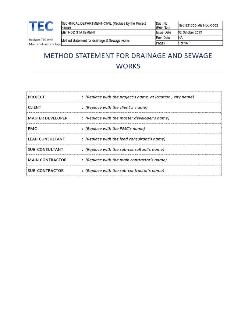 JMS For Drainage & Sewage Works | PDF | Sanitary Sewer | Concrete