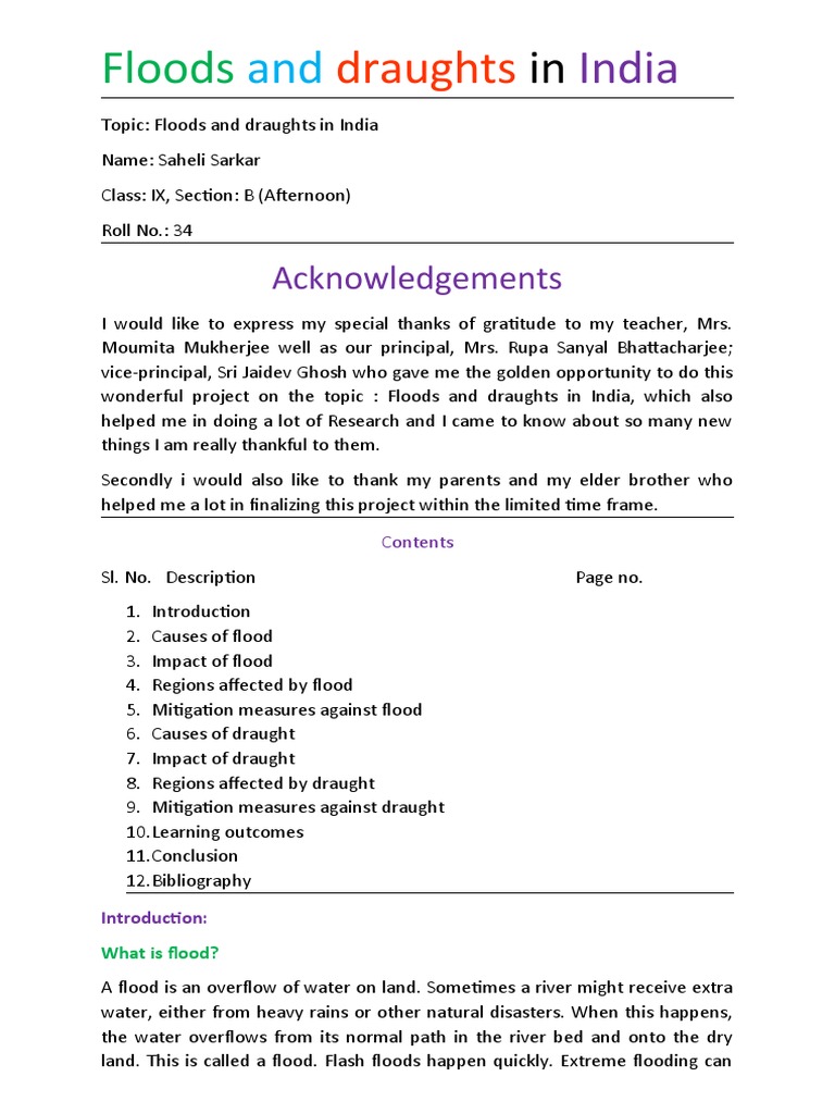 Project-Flood & Disaster Management | PDF | Flood | Drought