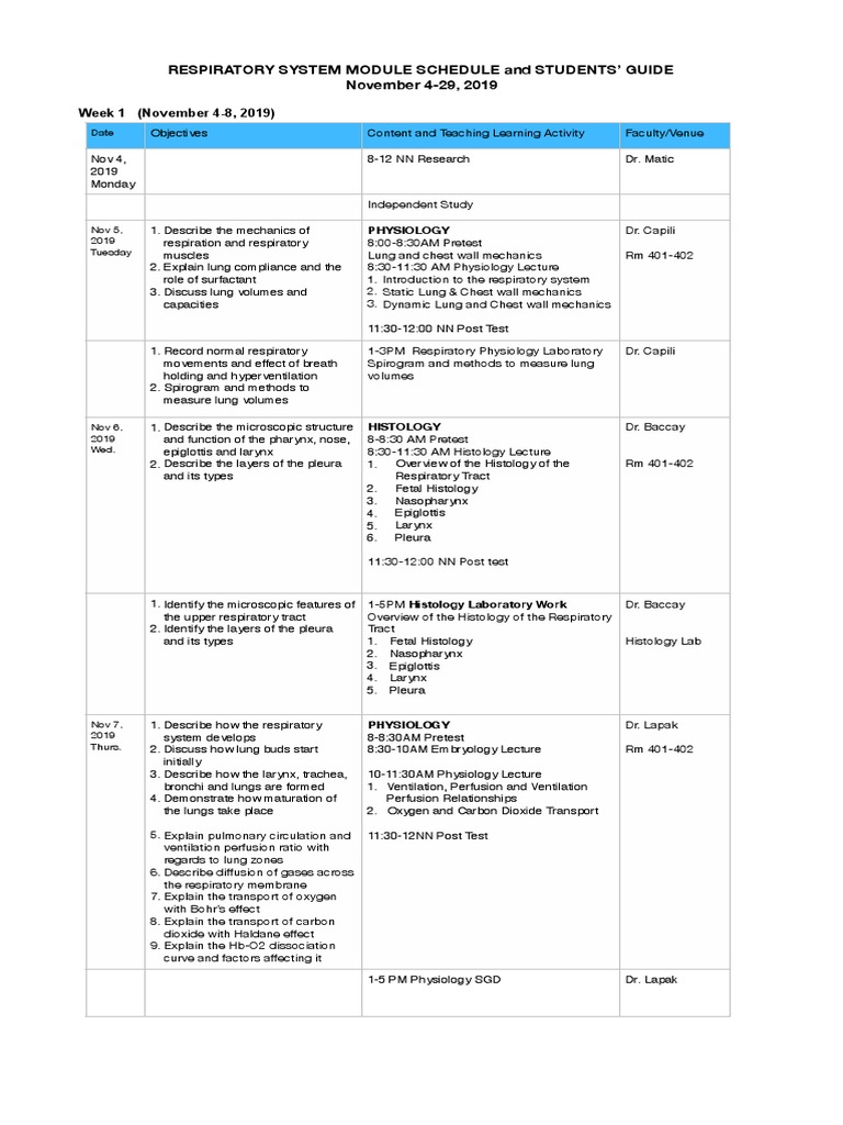 Respi Module November PDF | PDF | Lung | Thorax