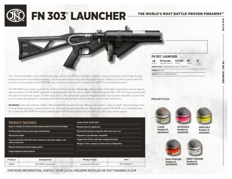 FN 303 Launcher: The World'S Most Battle-Proven Firearms™ | PDF ...