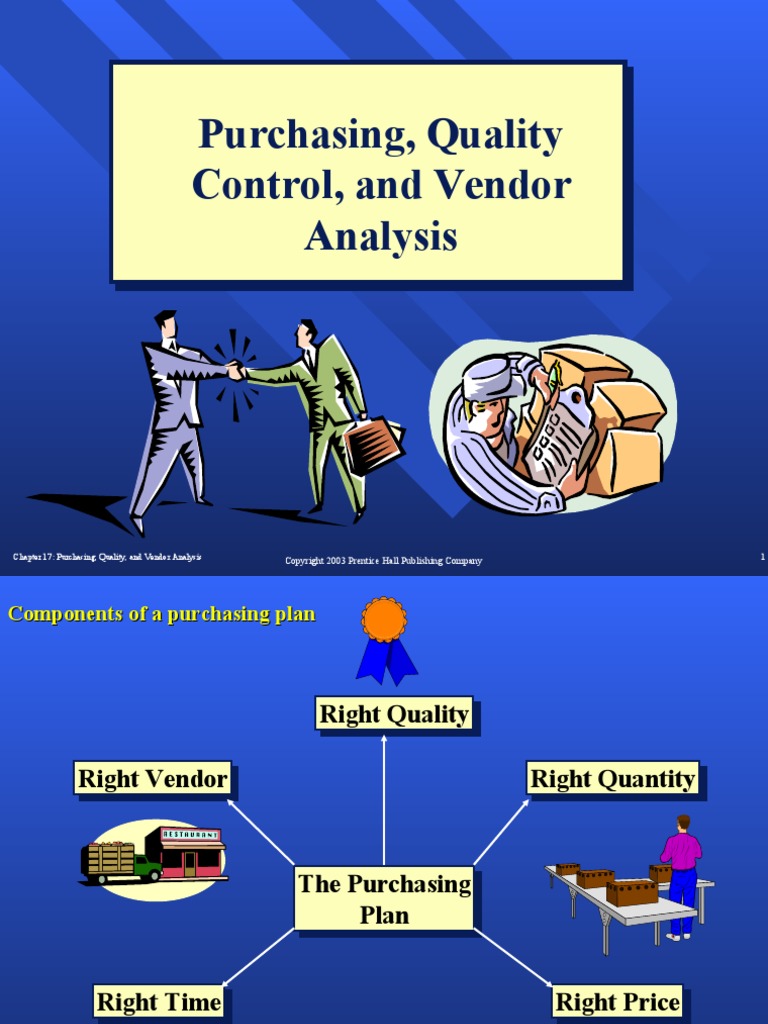 Purchasing, Quality Control, and Vendor Analysis Purchasing, Quality ...