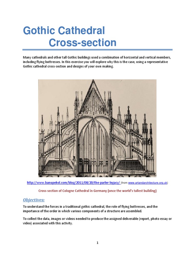 Gothic Cathedral Cross-Section: Objectives | PDF | Gothic Architecture ...