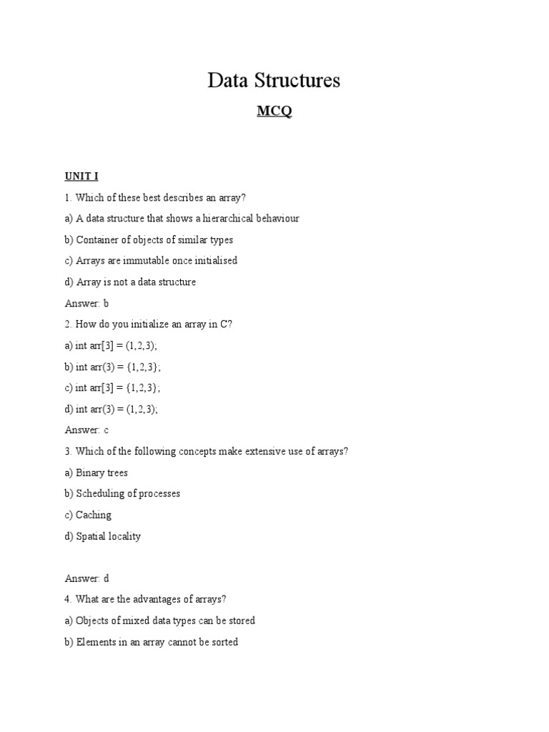 Data Structuresmcq Pdf Queue Abstract Data Type Graph Theory