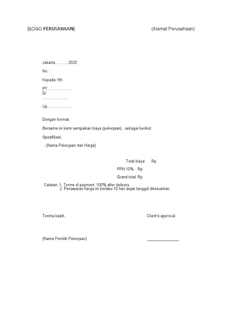 Format Penawaran | PDF