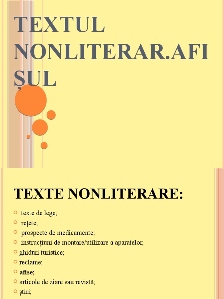 Textul Nonliterar .Afisul | PDF