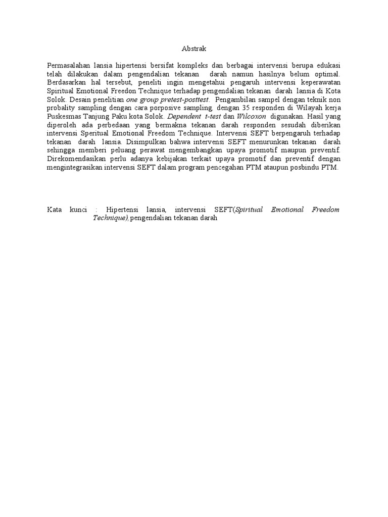 Technique), Pengendalian Tekanan Darah | PDF | Health Sciences | Medicine