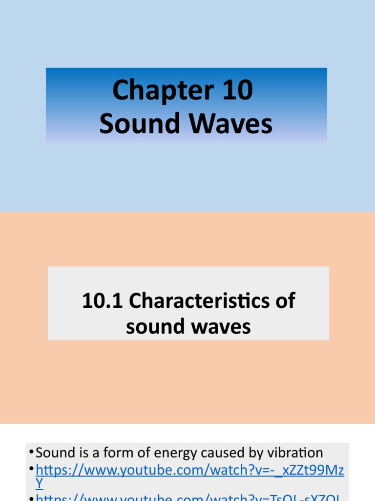 Chapter 10 Sound Waves | PDF | Sound | Reflection (Physics)