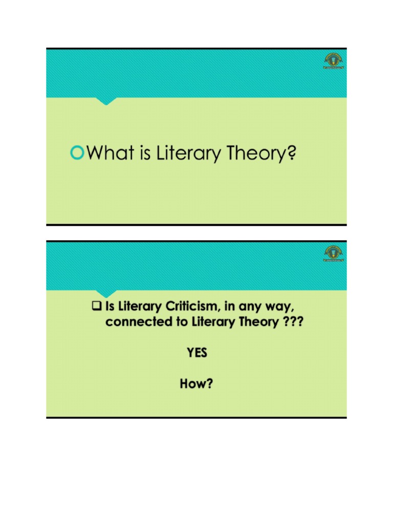 Lecture 1 Literary Theory | PDF