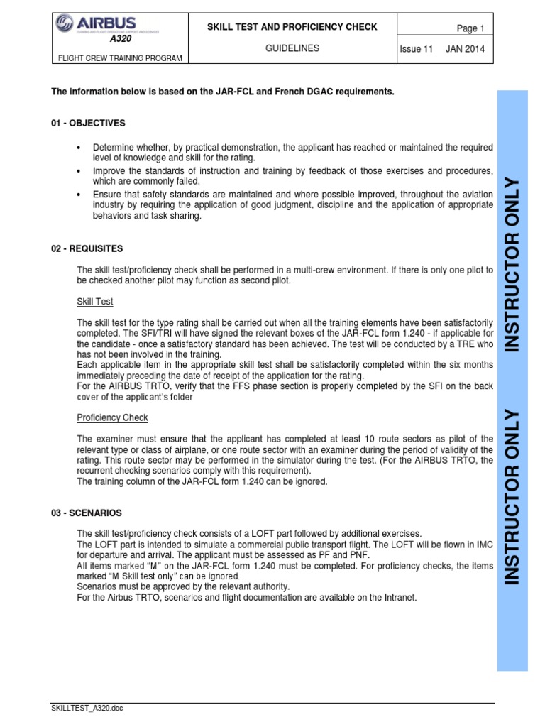 Skill Test and Proficiency Check | Download Free PDF | Flight ...