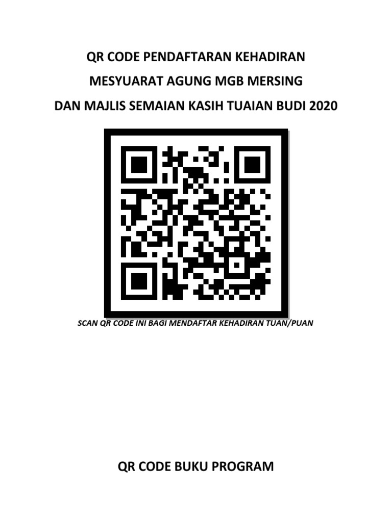 QR Code Pendaftaran Kehadiran | PDF