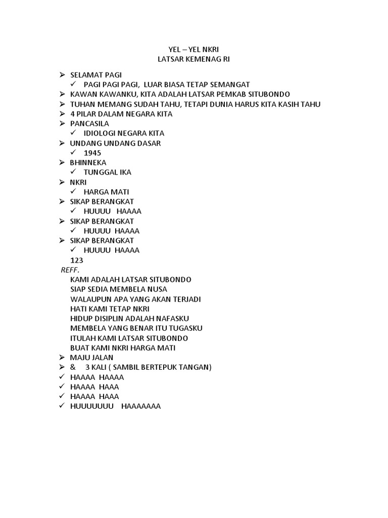 Yel Yel Nkri | PDF | Agama & Spiritualitas