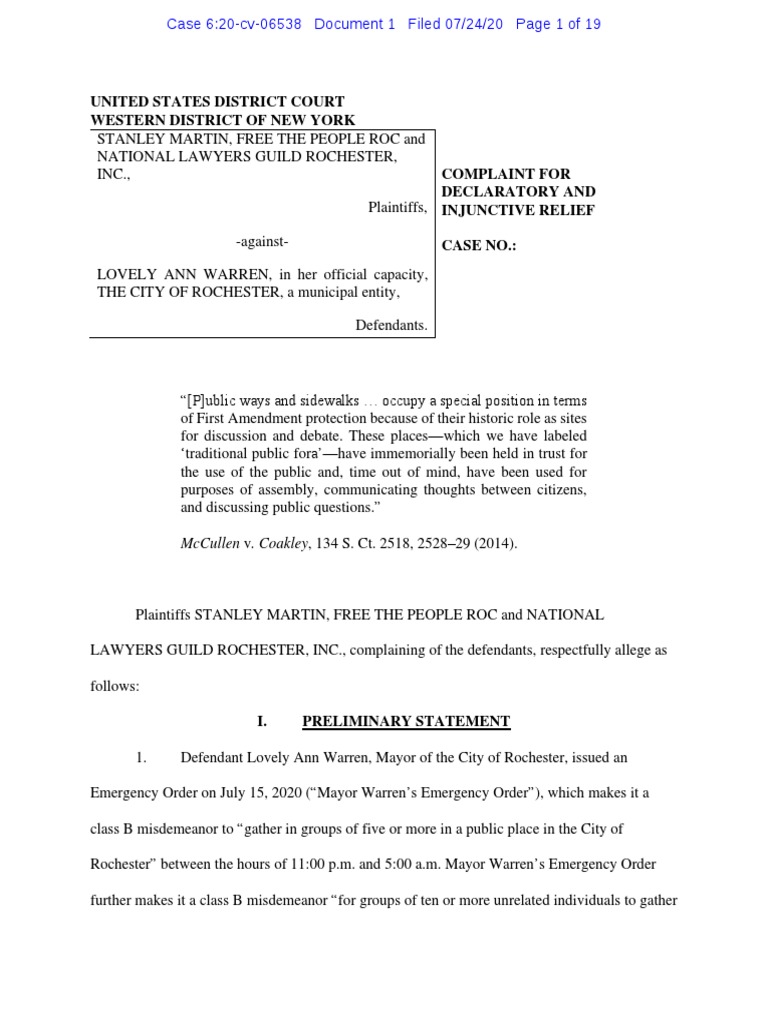 Free The People Roc Lawsuit PDF | PDF | Fourteenth Amendment To The ...