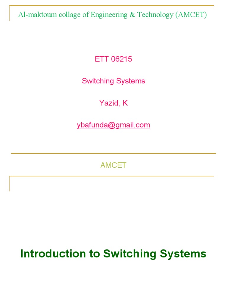 Al-Maktoum Collage of Engineering & Technology (AMCET) : ETT 06215 ...