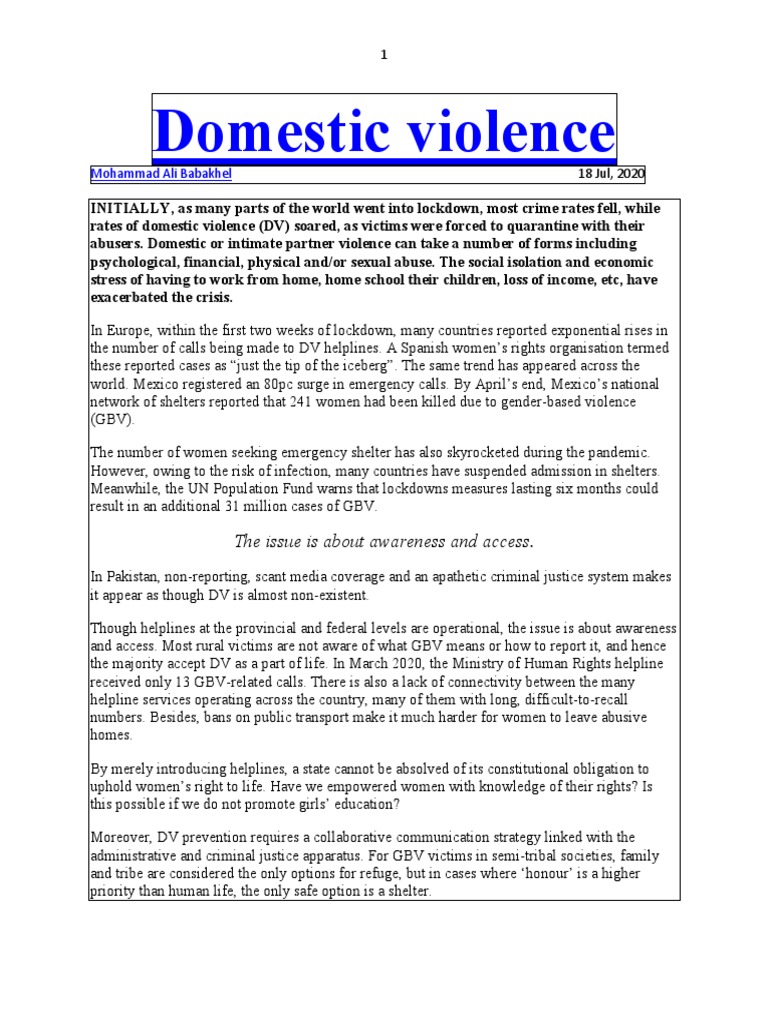 Domestic Violence | PDF | Domestic Violence | Violence