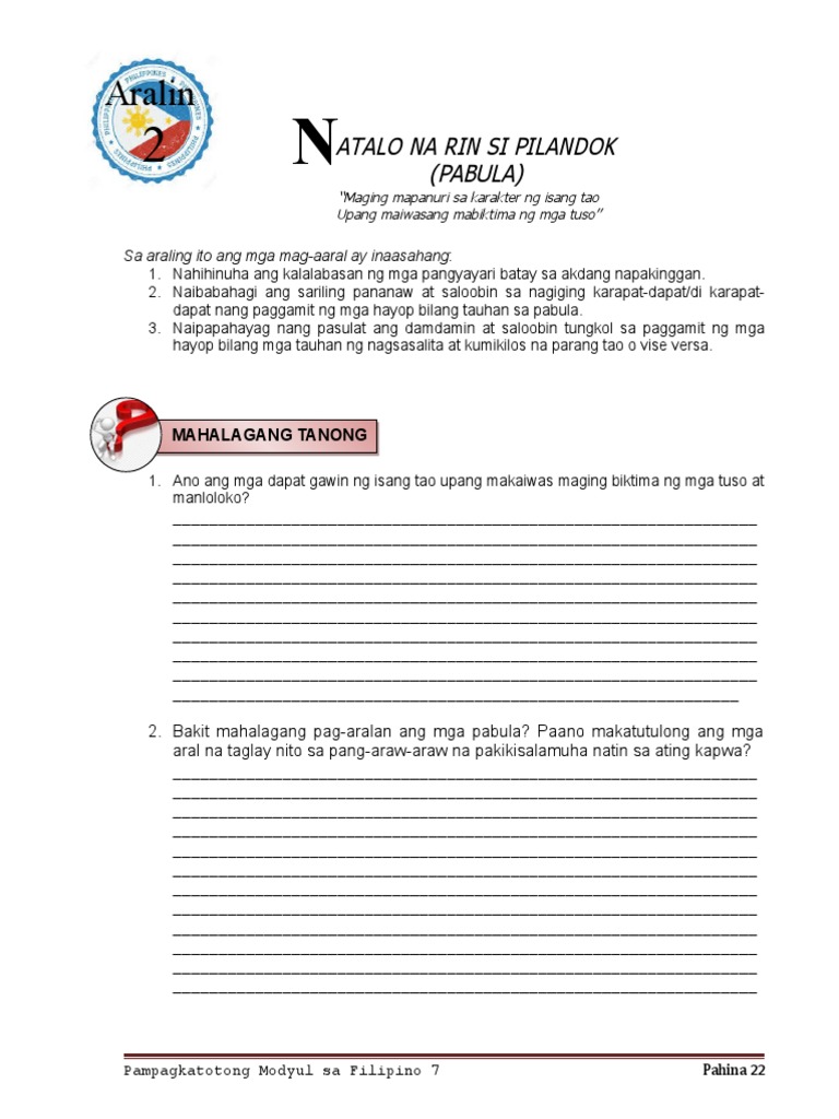 Module 2 Filipino 7 | PDF