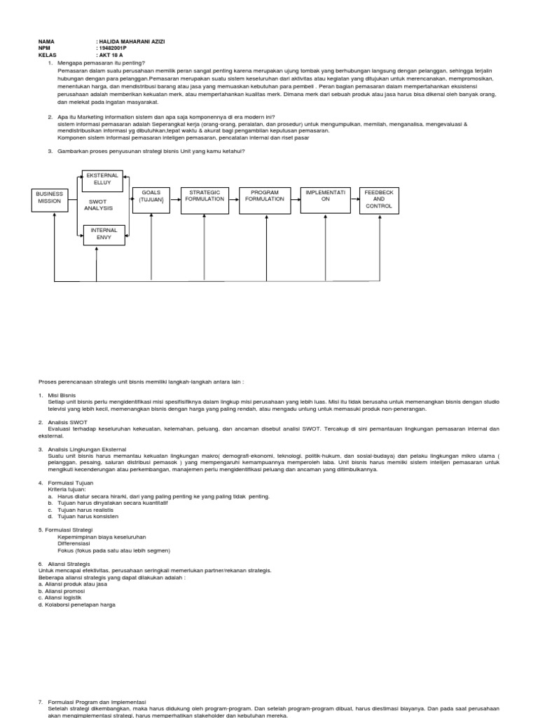 Kuis Dasar Dasar Pemasaran | PDF