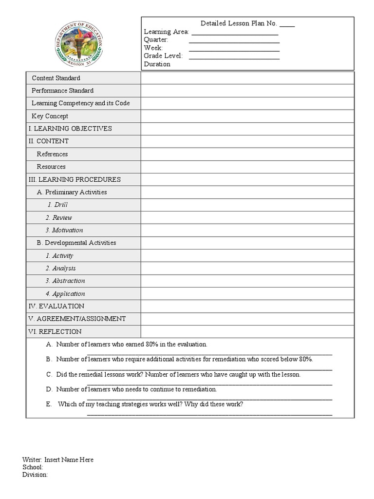 DLP Template G4 To G12 Sample | PDF